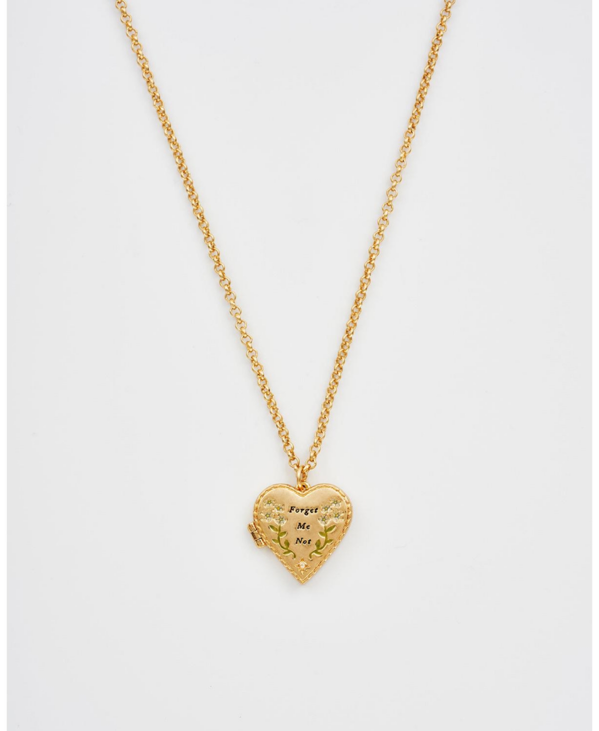 Click here for Fable England Forget Me Not Heart Locket Necklace... prices