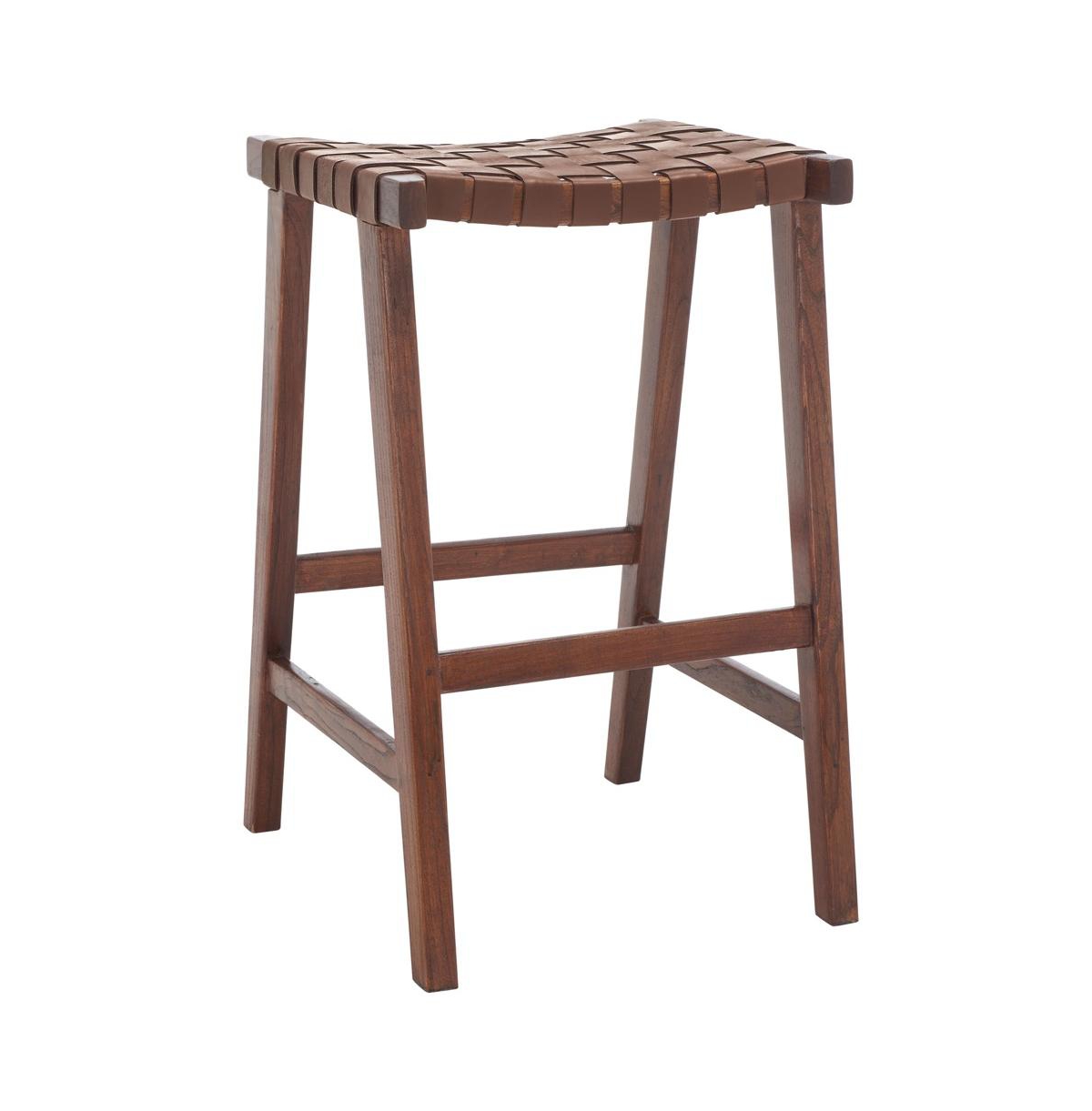 Click here for Safavieh Abreu Rectangle Barstool - Cognac/walnut prices