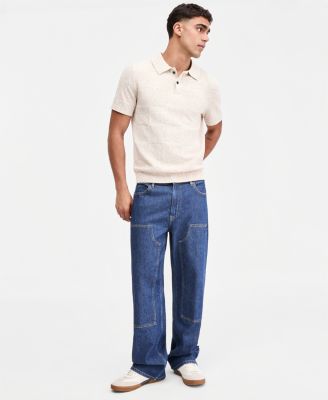 Click here for Sun Stone Mens Lagos Baggy Fit Jeans Square Stitch... prices