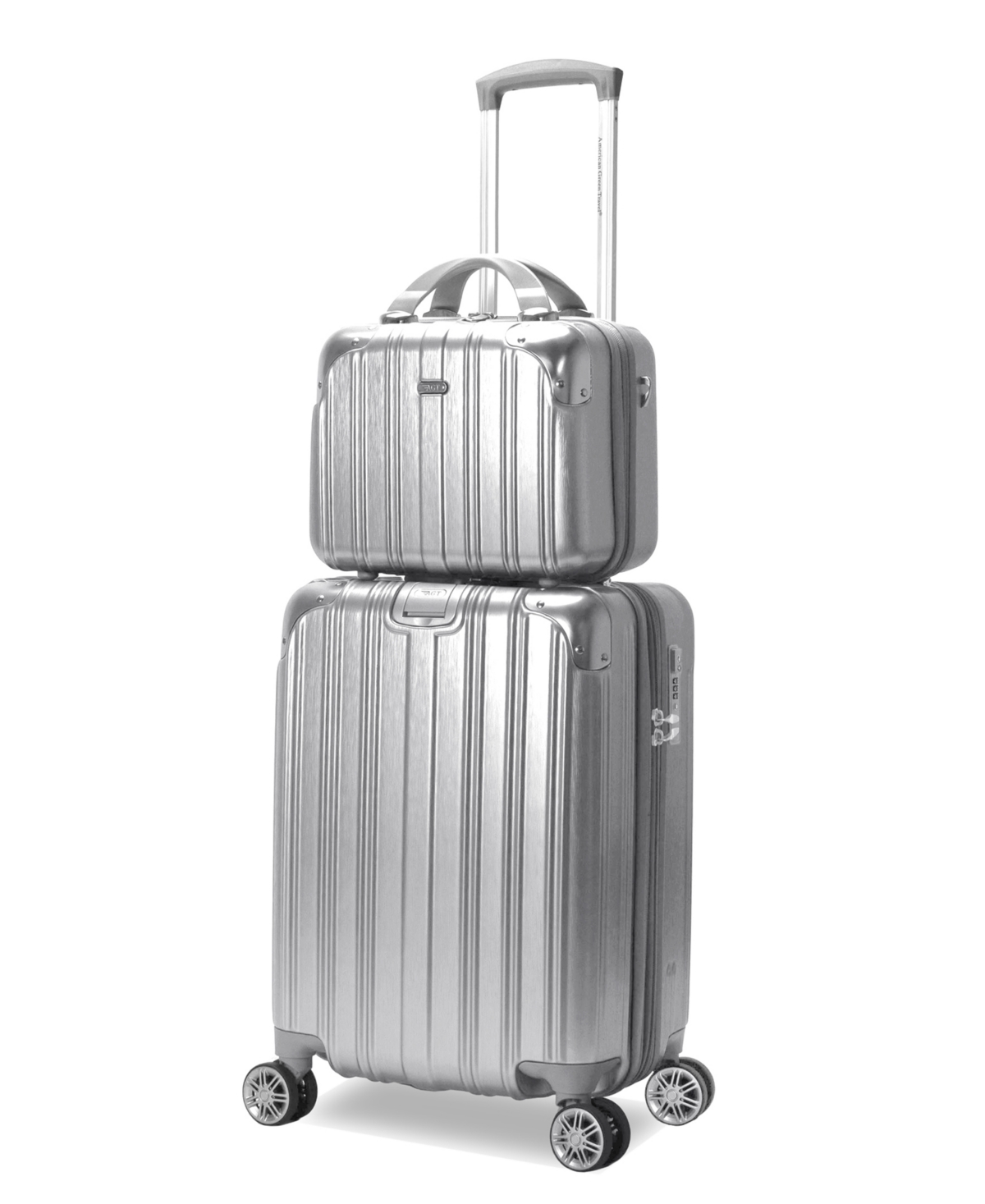 Click here for Melrose S Carry-on Vanity Luggage  Set of 2 - Silv... prices
