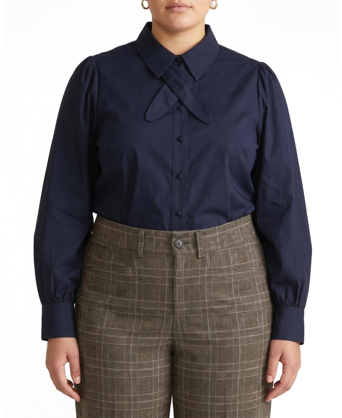 Click here for Universal Standard Womens Plus Size Janet Tie-Neck... prices
