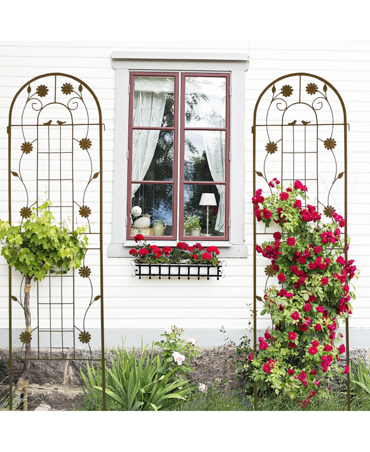 Click here for Clihome 2 Pack Metal Garden Trellis 71 x 19.7 Rust... prices