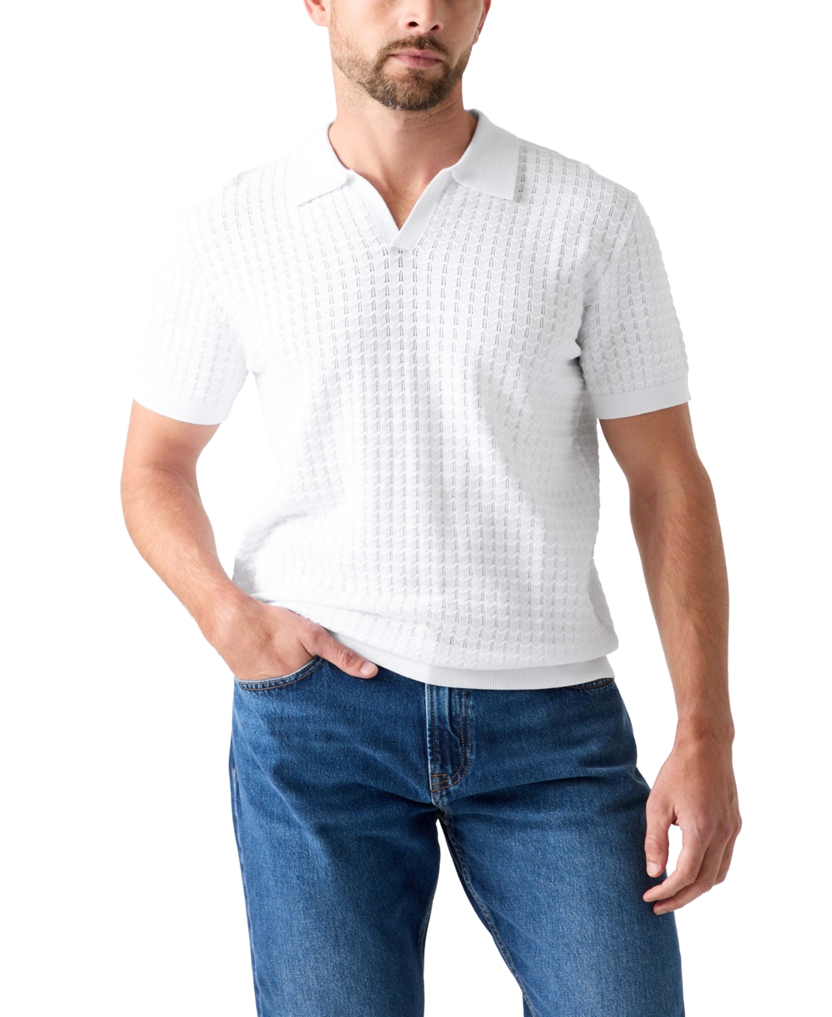 Click here for Guess Mens Chevron Pointe Short-Sleeve Polo Shirt... prices