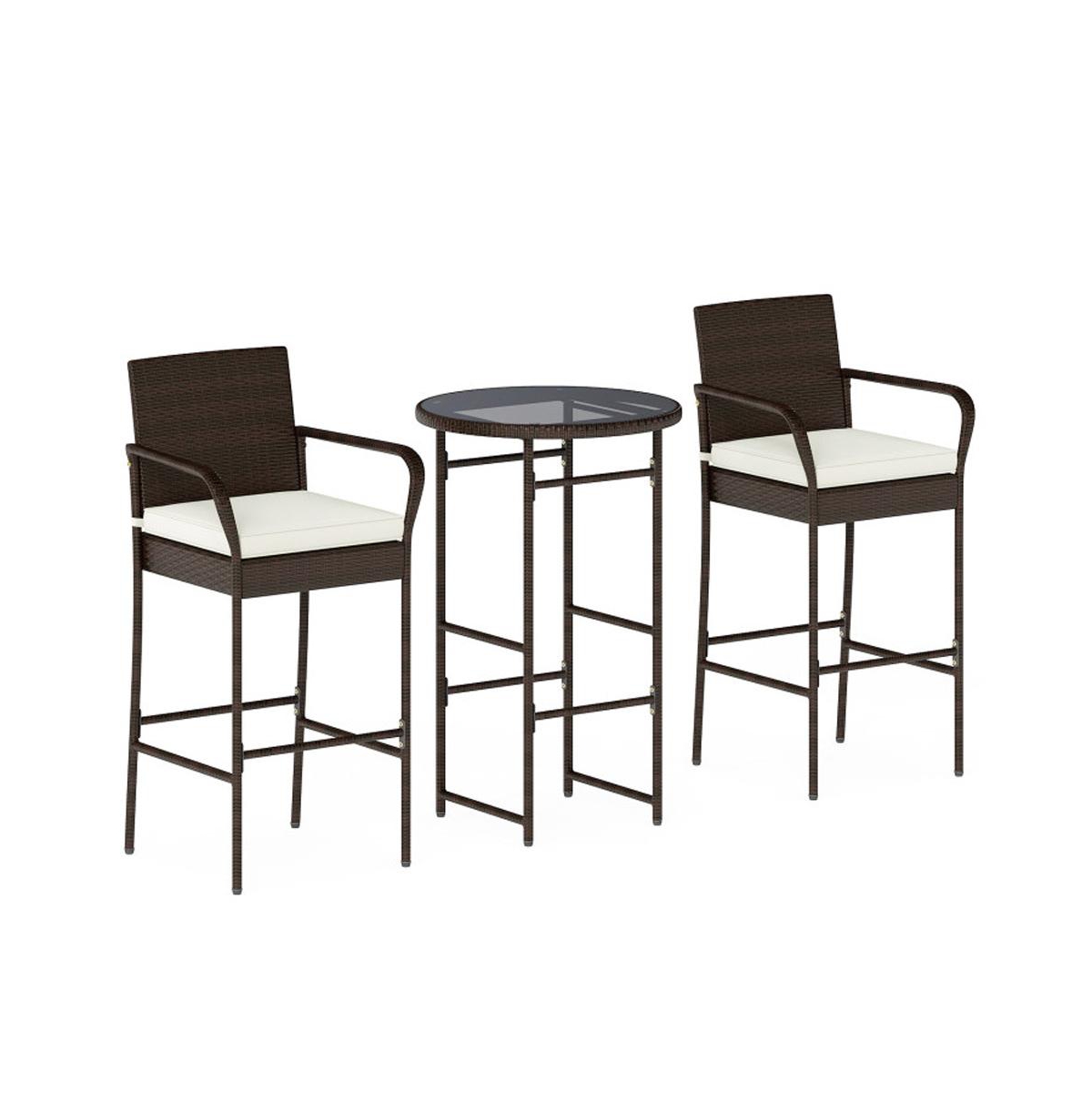 Click here for Boyel Living 3 Piece Outdoor Bar Set with 2 Seat C... prices