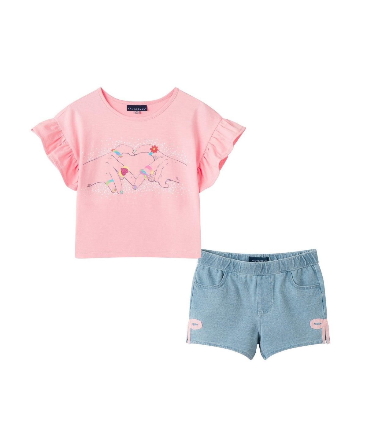 Click here for Andy & Evan Girls Hands Heart Hands Graphic Tee wi... prices