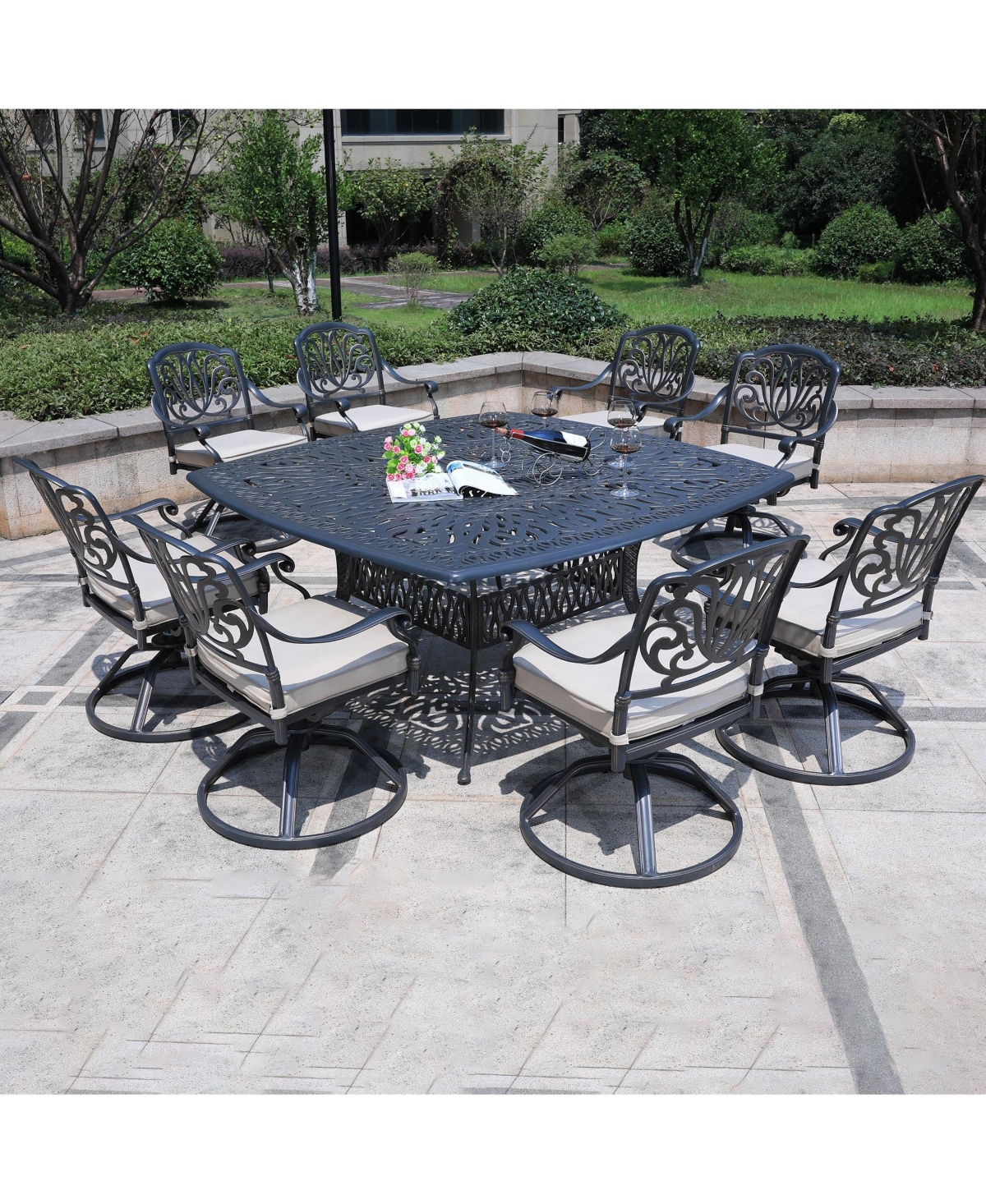 Click here for Mondawe 8 - Person 64 Long Aluminum Square Dining... prices