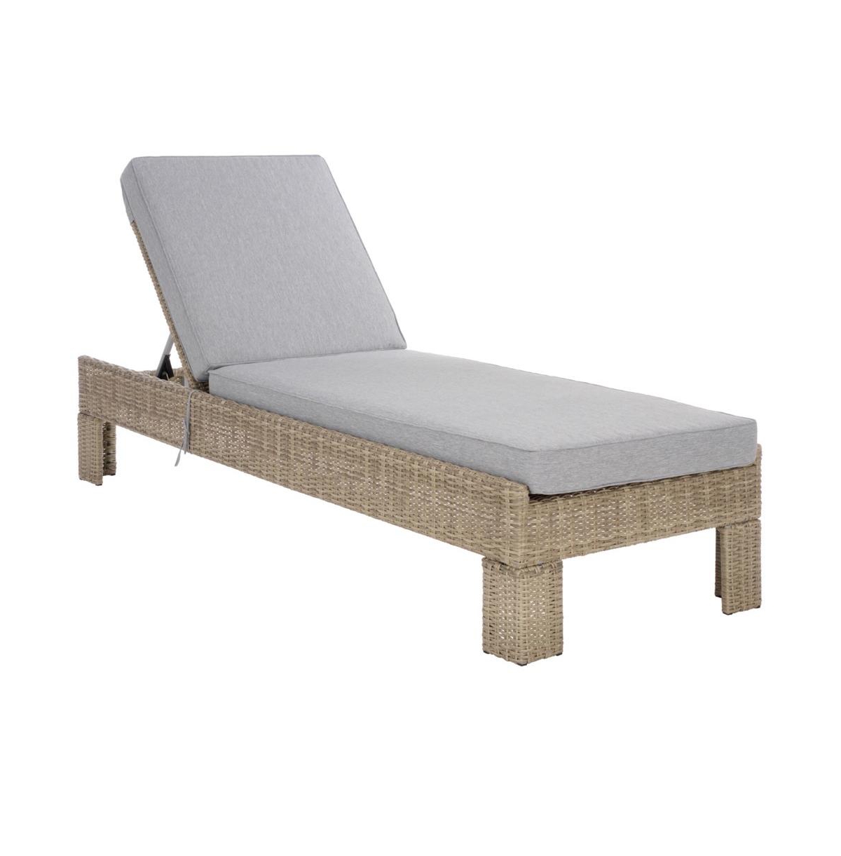 Click here for Augusta Home Jeremy Pe Sunlounger - Grey prices