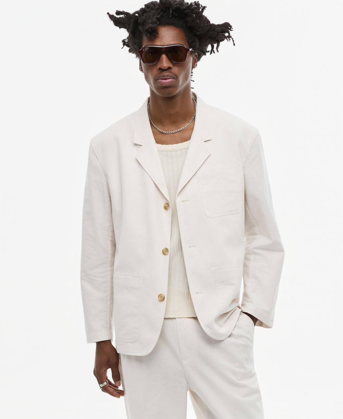 Click here for Mode of One Mens Oxford Linen-Blend Blazer  Macys... prices