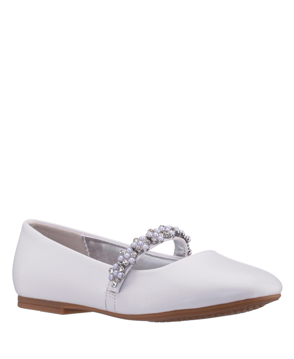 Click here for Nina Girls Joansie Patent Ballet Dress Shoe - Whit... prices