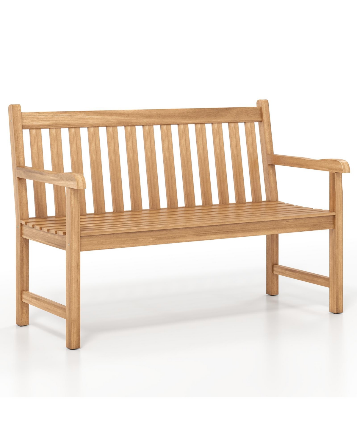 Click here for Gymax Teak Porch Bench 2-Person Solid Wood Garden... prices