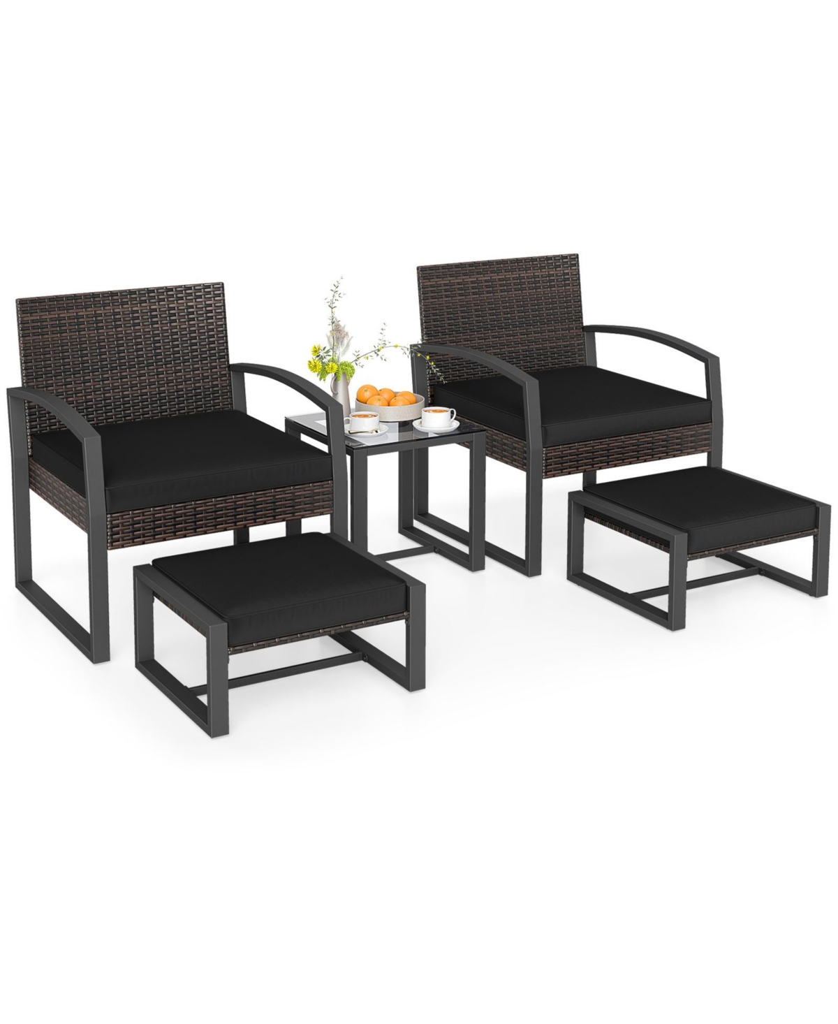 Click here for Gymax Furniture Set Patio Rattan Conversation Set... prices