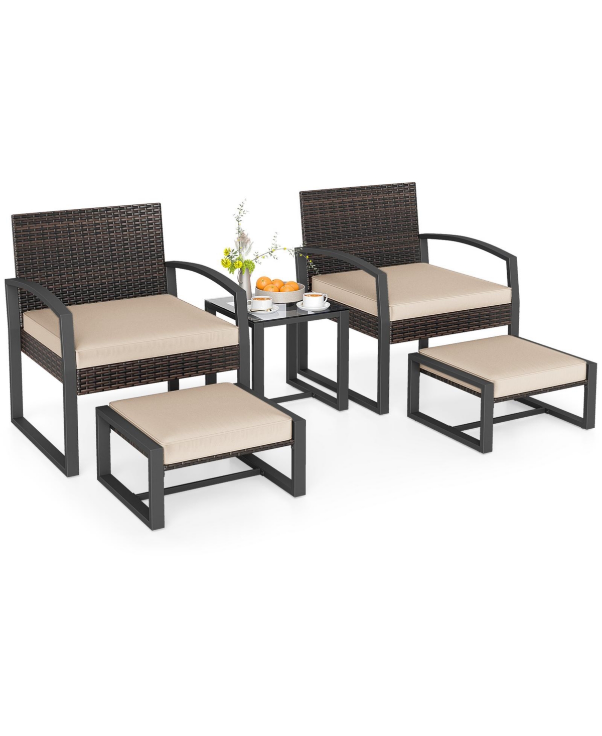Click here for Gymax Furniture Set Patio Rattan Conversation Set... prices