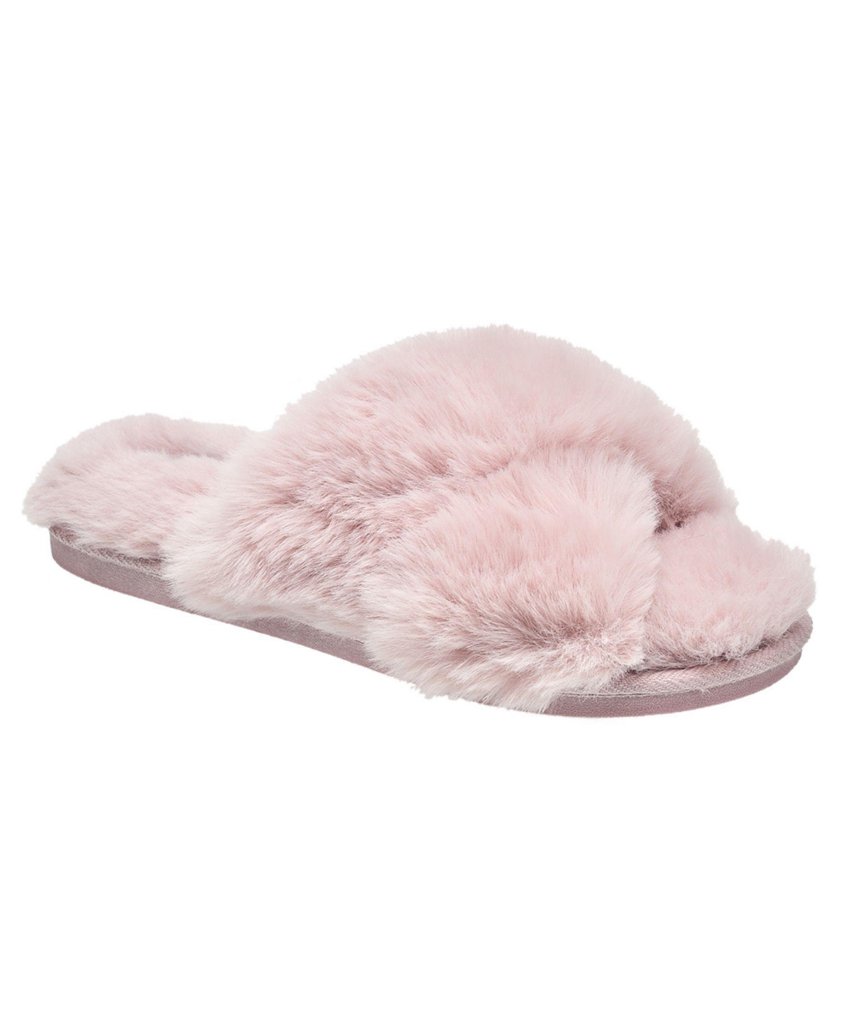 Click here for Nine West Womens X-Band Faux Fur Slippers - Blush prices