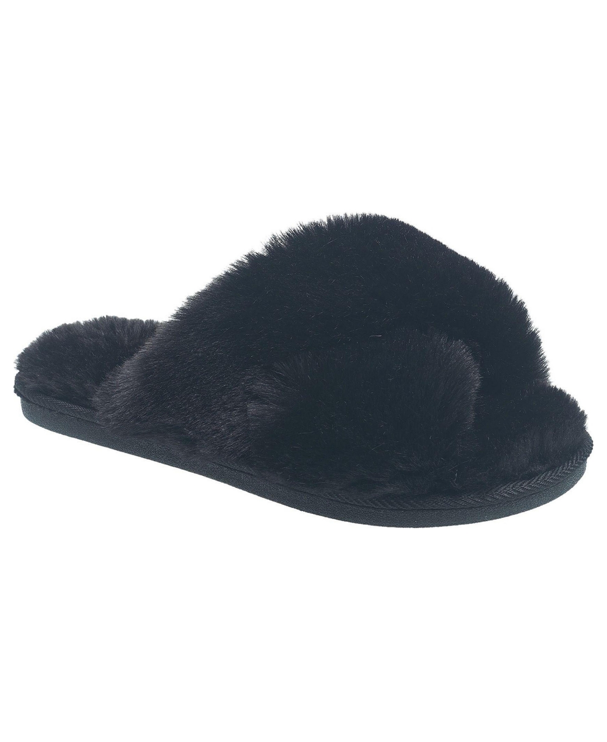 Click here for Nine West Womens X-Band Faux Fur Slippers - Black prices