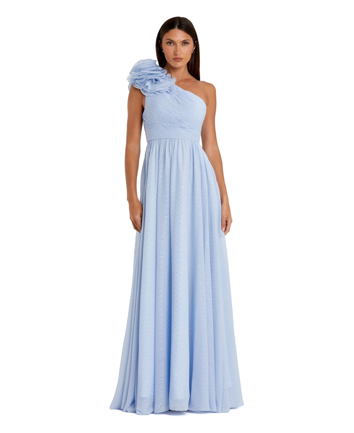 Click here for Mac Duggal Womens Polka Dot Ruffled One Shoulder G... prices