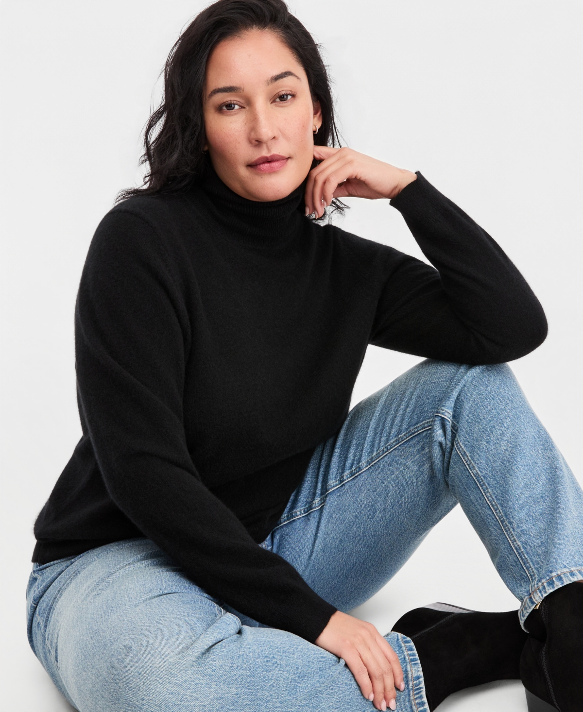Click here for Charter Club Plus Size Cashmere Turtleneck Sweater... prices