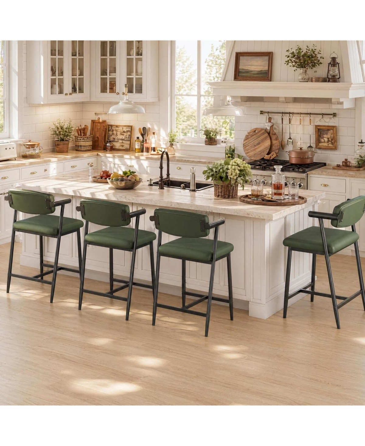 Click here for gaomon 4 Sets of Retro Bar Stools  26-Inch Bar Hei... prices