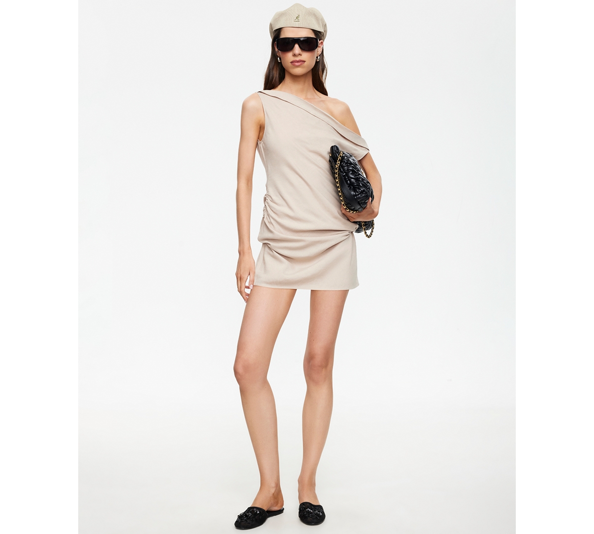 Click here for Lioness Womens One-Shoulder Mini Dress - Beige prices