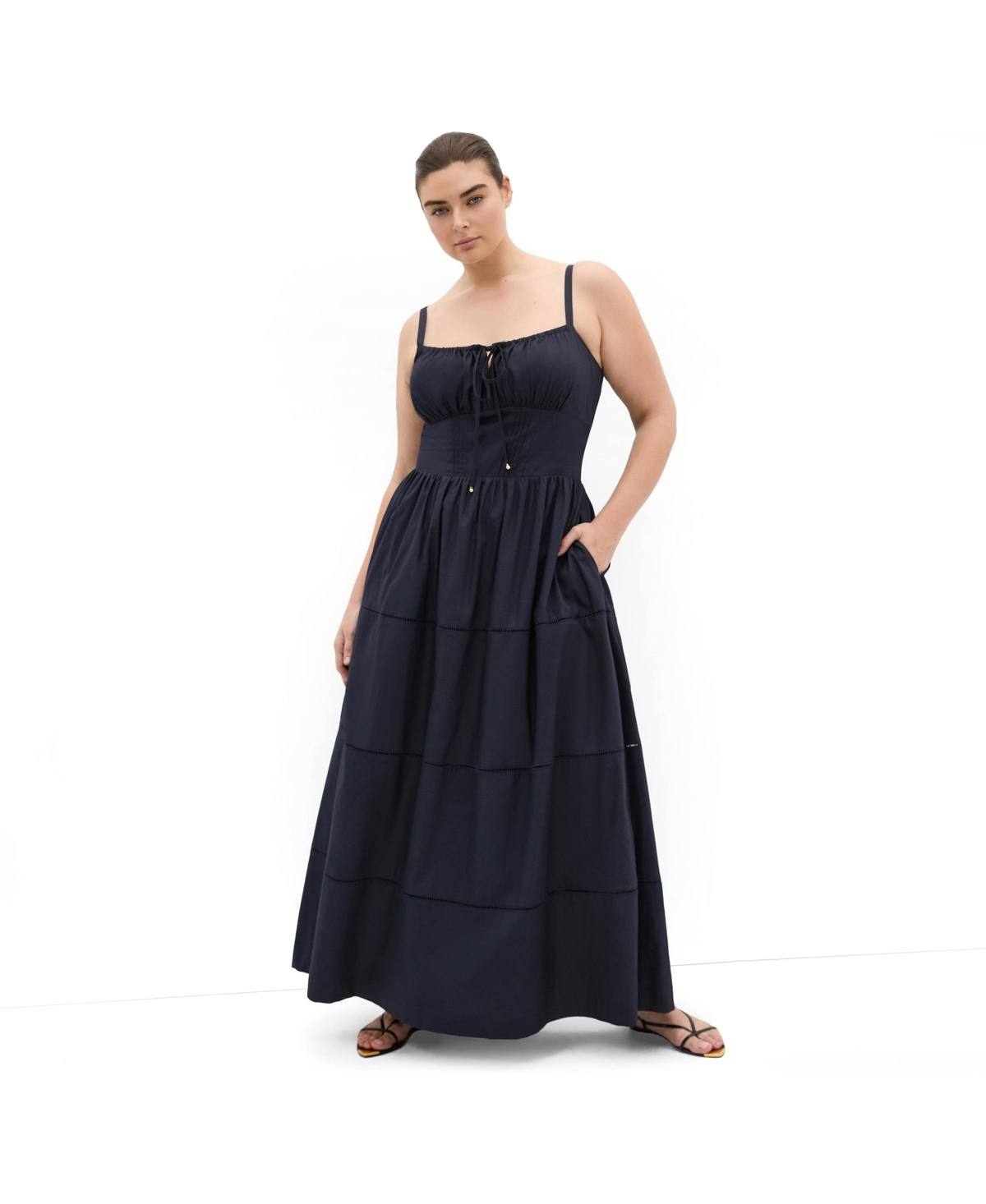 Click here for City Chic Womens Vani Corset Maxi Dress - Navy prices