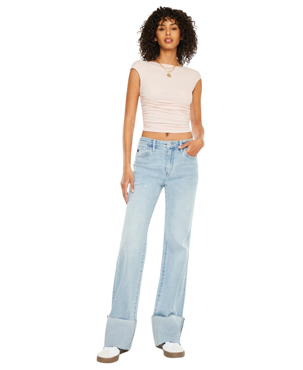 Click here for KanCan Womens Franny Essentials High Rise Wide Fla... prices