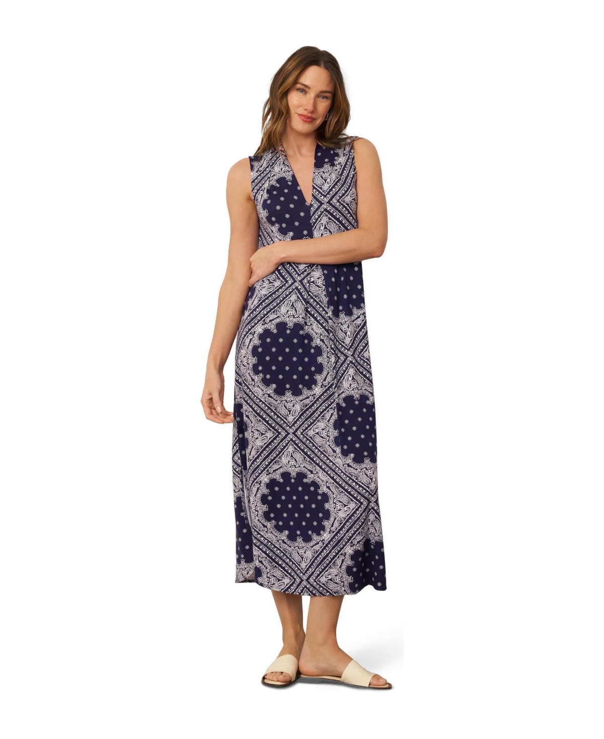 Click here for Cable & Gauge Womens Invert Pleat Printed Maxi Dre... prices