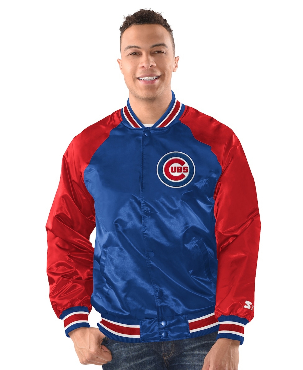 Click here for Starter Mens Royal/Red Chicago Cubs Raglan Blitz V... prices