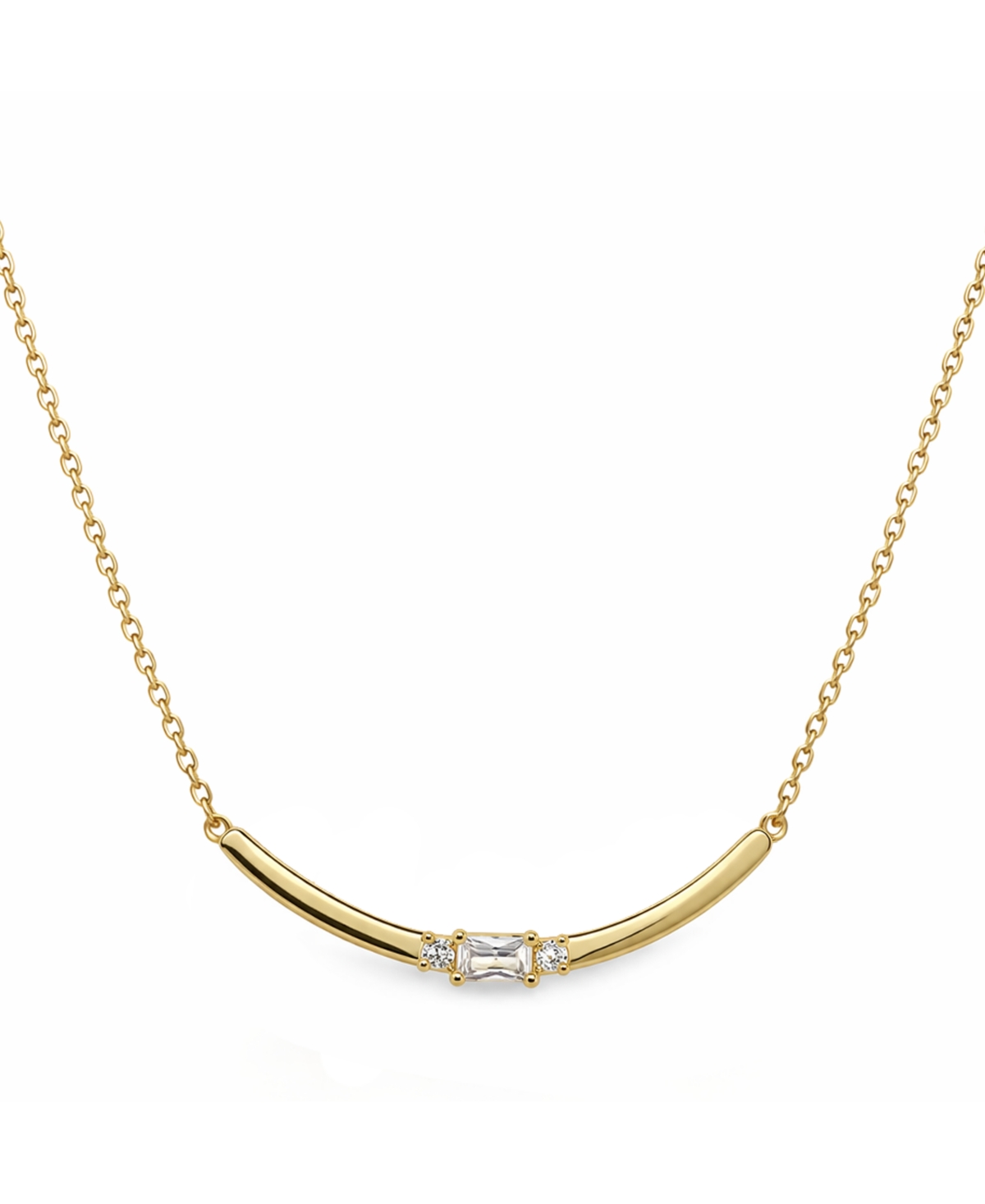 Click here for And Now This Cubic Zirconia Curved Bar Necklace -... prices