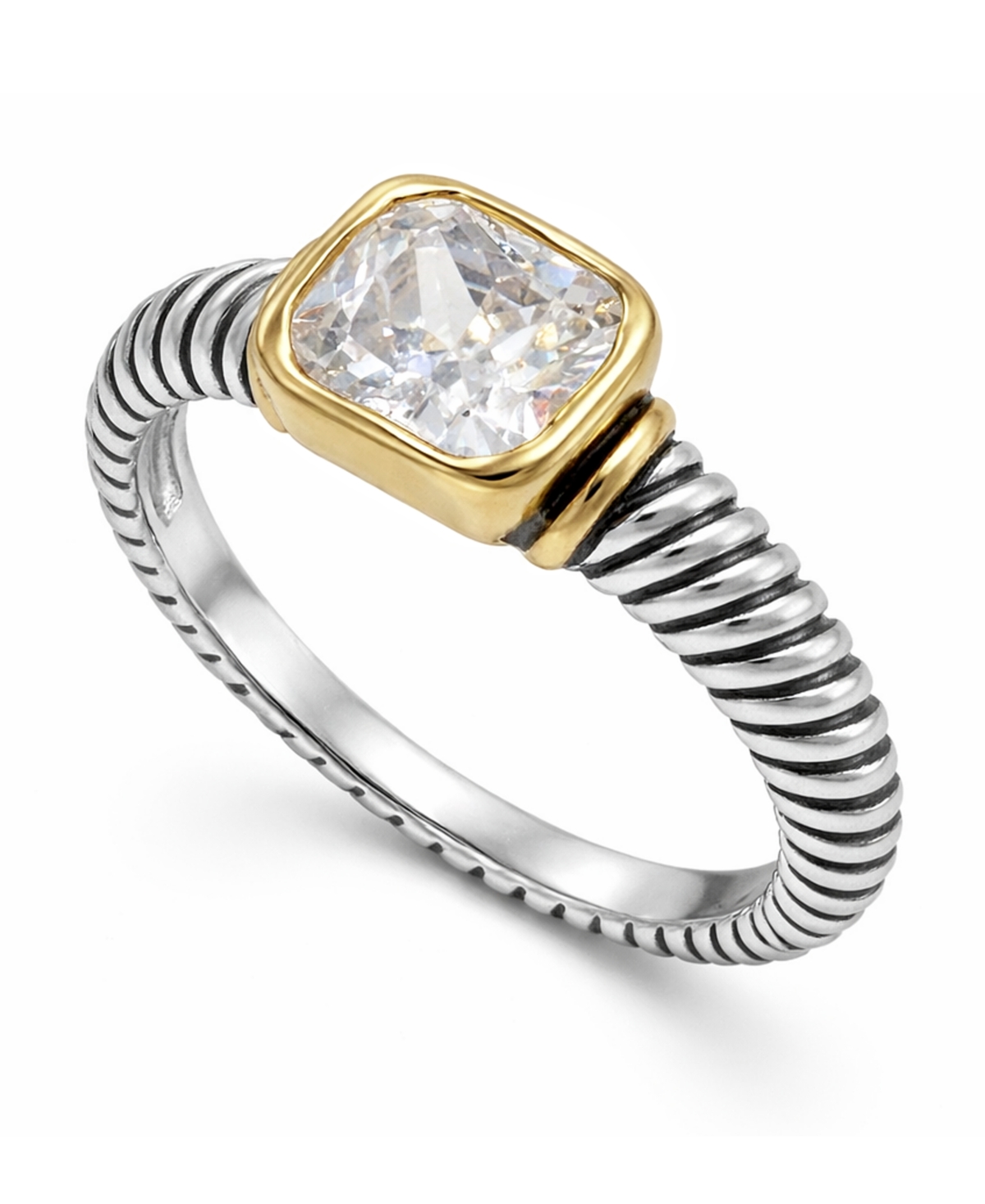 Click here for And Now This Cubic Zirconia Two Tone Ring - Two To... prices