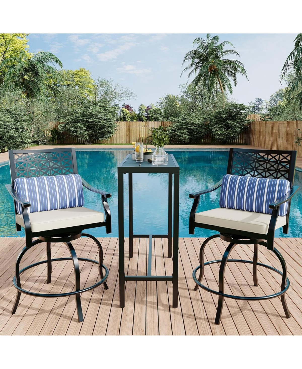 Click here for gaomon 3 Pieces Swivel Patio Chairs Set with Cushi... prices