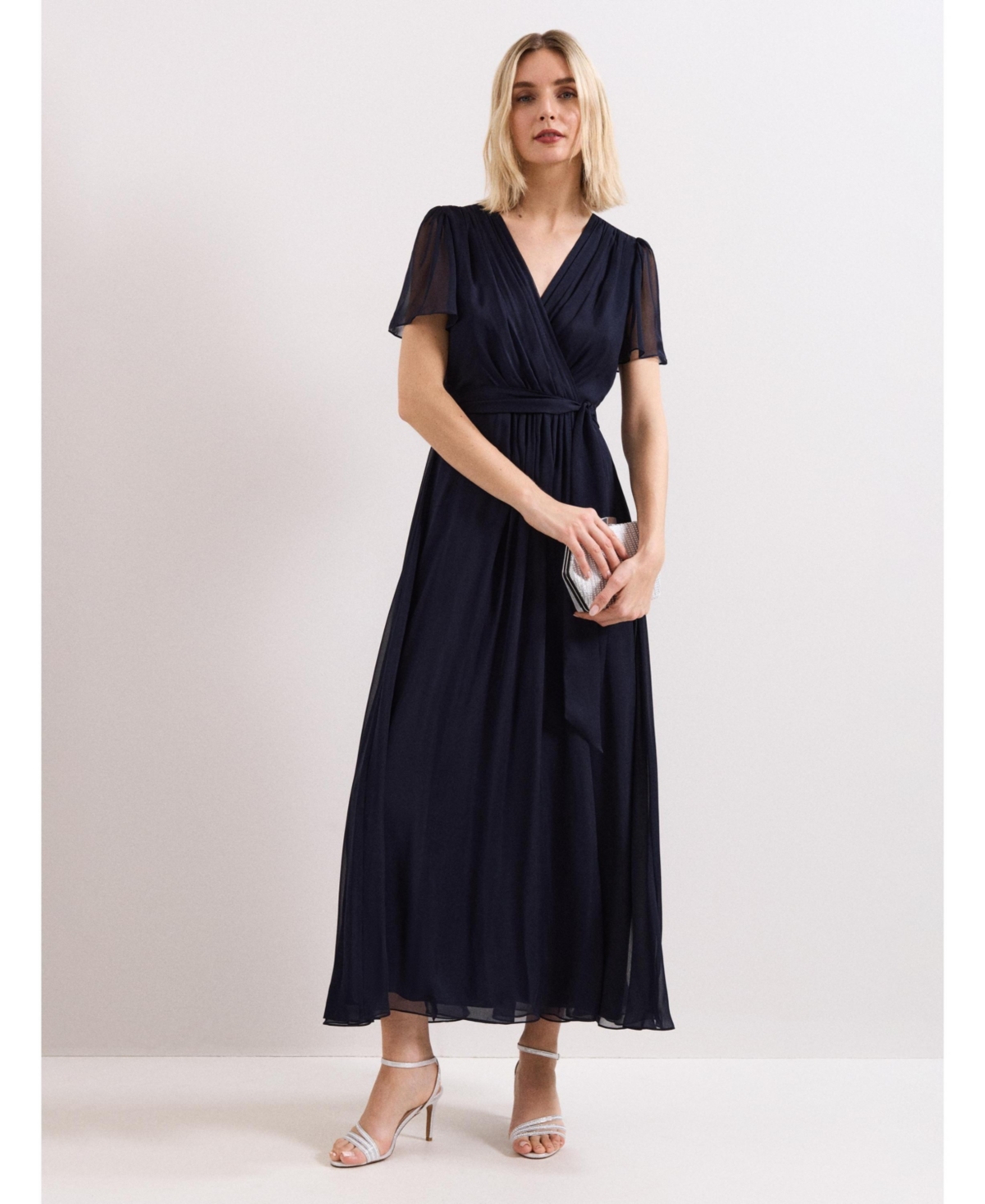 Click here for Phase Eight Womens Alena Silk Midi Dress - Navy prices