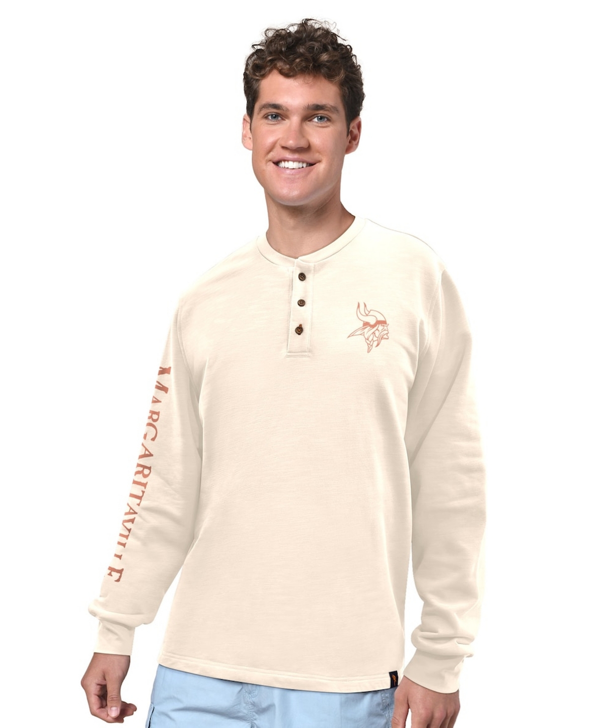 Click here for Margaritaville Mens Cream Minnesota Vikings Five O... prices