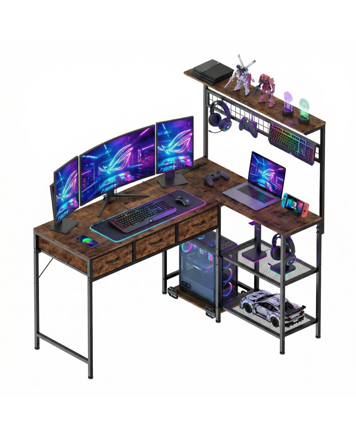 Click here for gaomon 50.4 L Shaped Computer Desk with Power Outl... prices