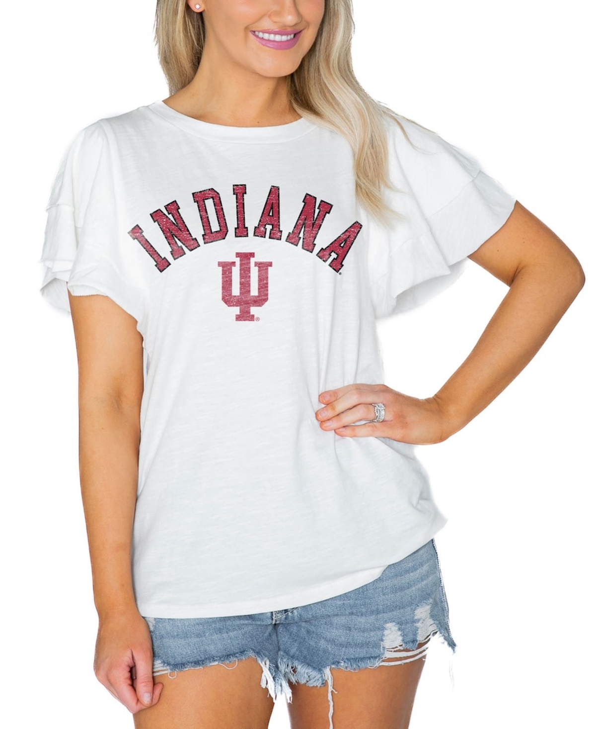 Click here for Gameday Couture Womens White Indiana Hoosiers Arch... prices