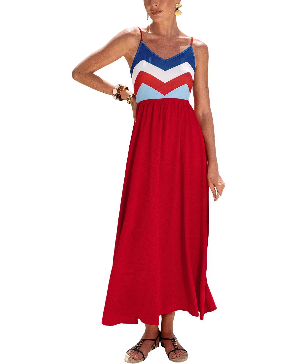Click here for Cupshe Womens Good Taste Chevron Maxi Beach Dress... prices