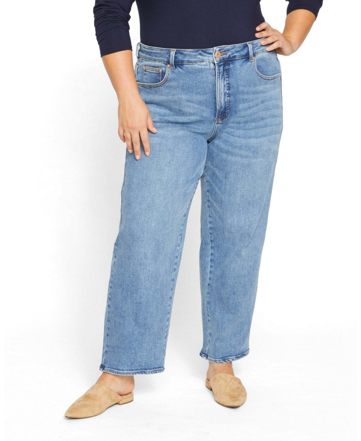 Click here for Universal Standard Womens High Rise Straight Leg J... prices