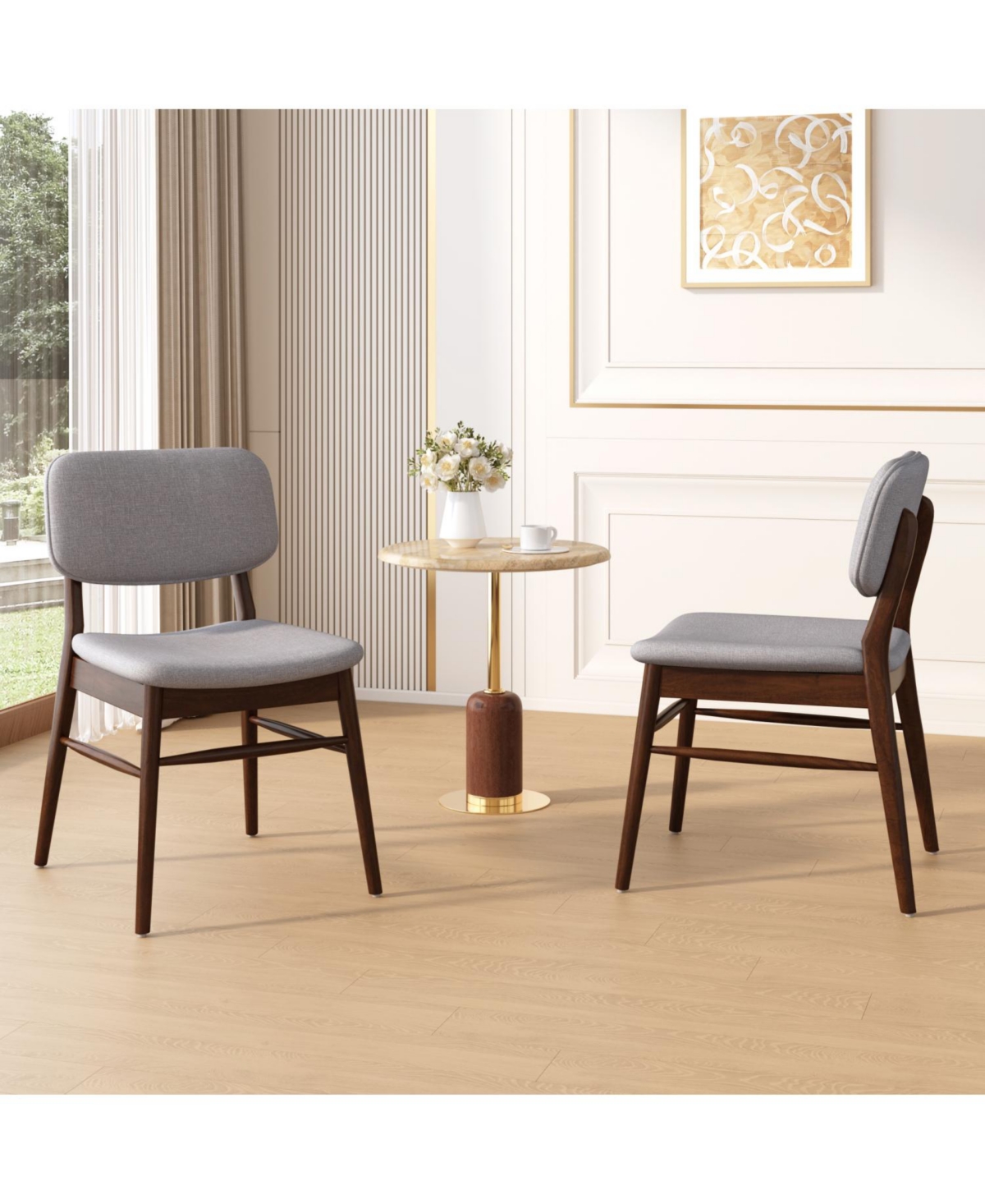 Click here for Rainsken Modern Dining Chairs Set of 2  Rubberwood... prices