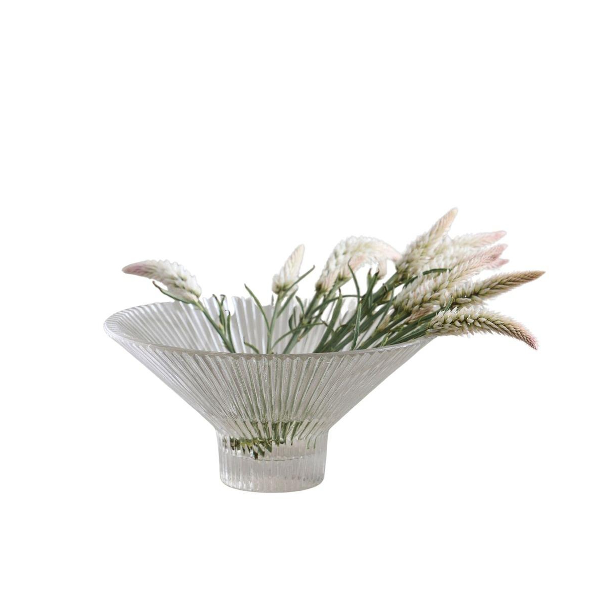 Click here for The Collective  Pressed Glass Low Bowl - Natural prices