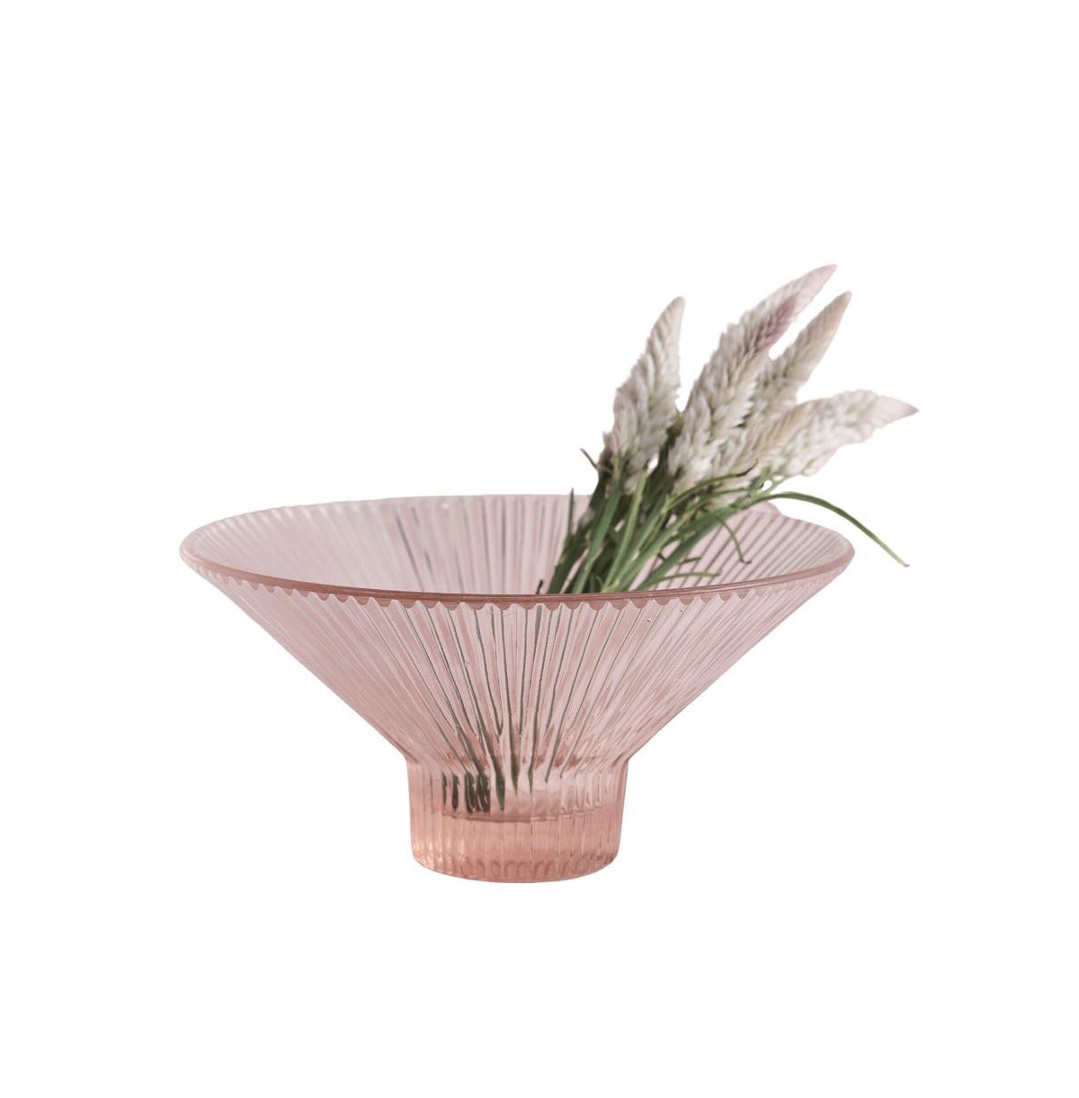 Click here for The Collective  Pressed Glass Low Bowl - Pink prices