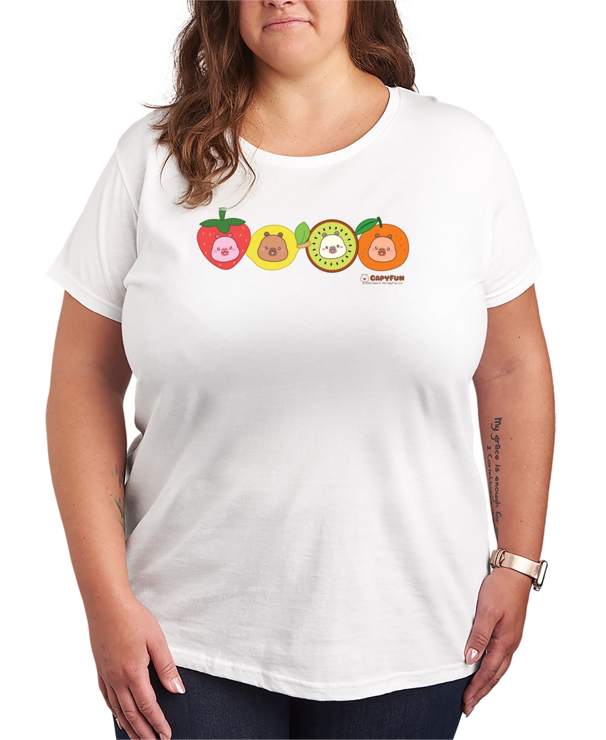 Click here for Hybrid Apparel Plus Size CapyFun Fruits Graphic T-... prices