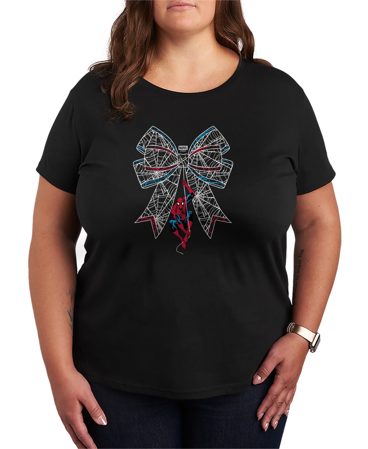 Click here for Hybrid Apparel Plus Size Spider-Man Bow Graphic T-... prices