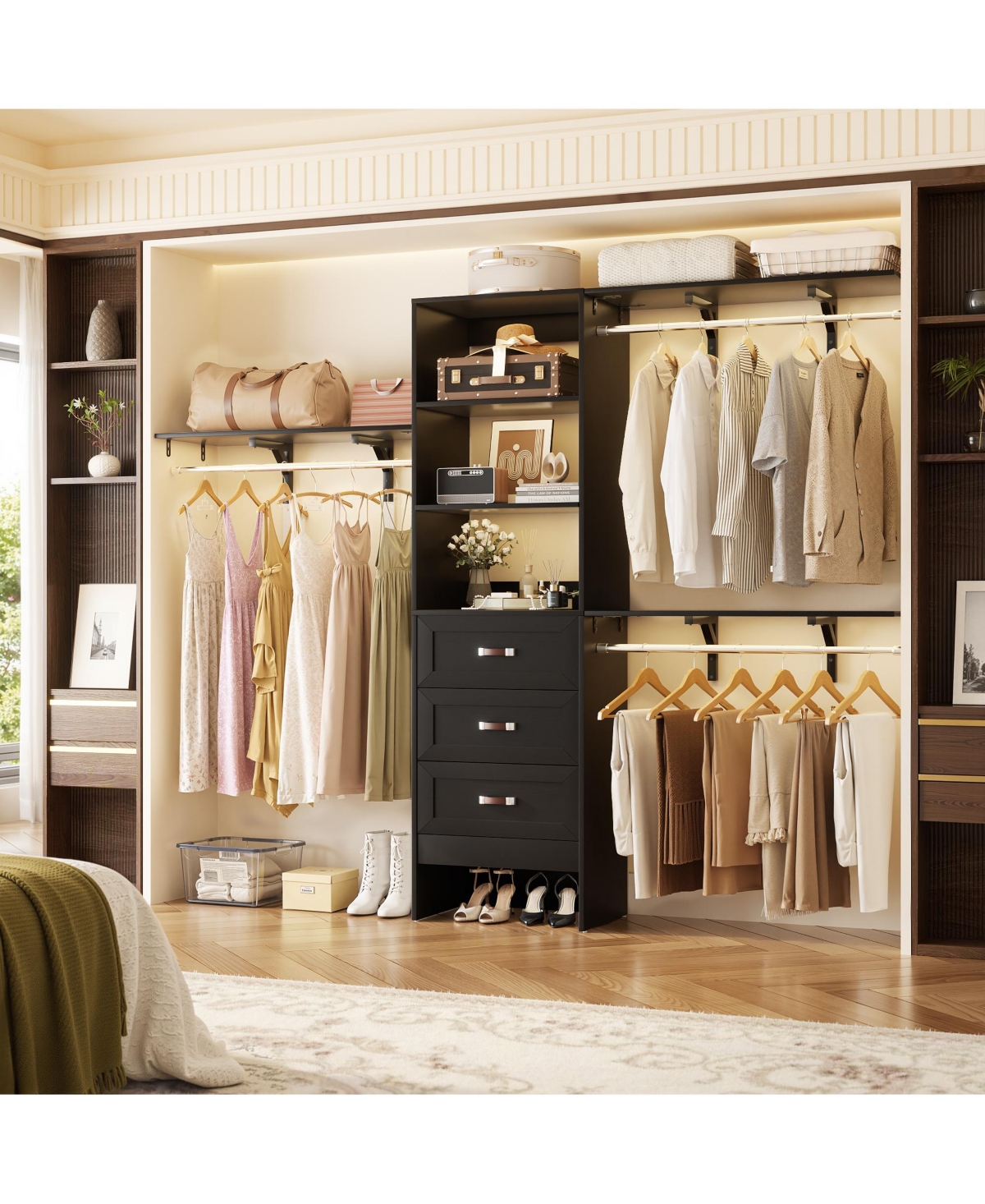 Click here for Aheaplus Closet Organizer System with Hanging Rods... prices