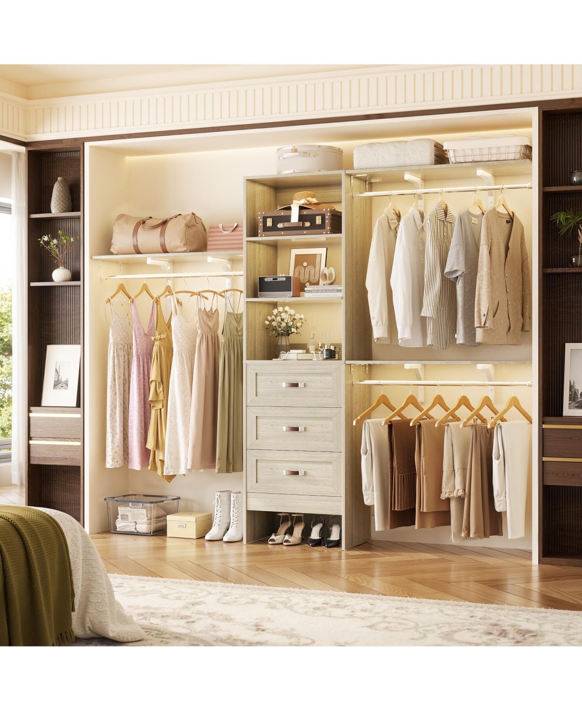 Click here for Aheaplus Closet Organizer System with Hanging Rods... prices