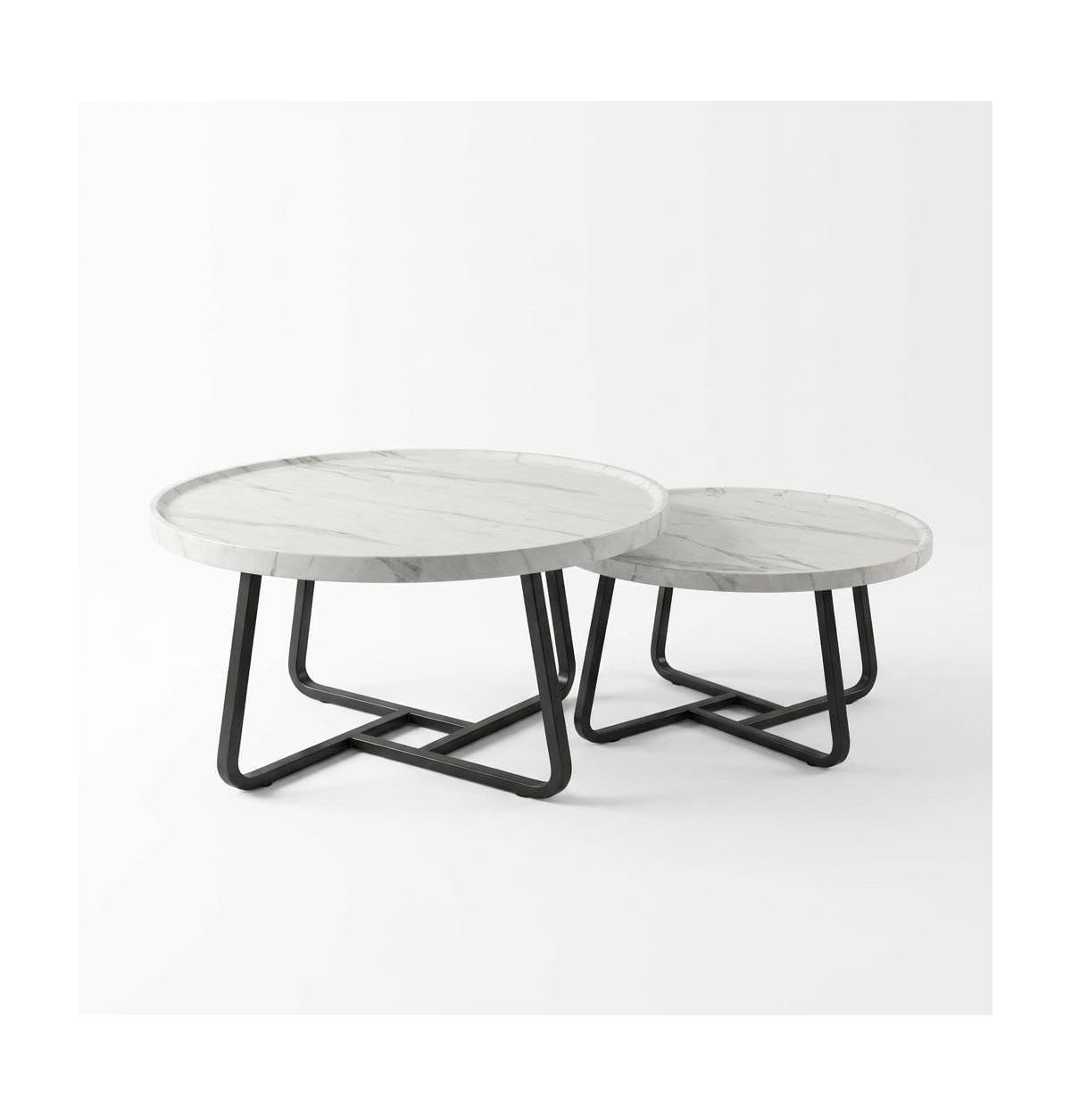 Click here for gaomon Modern Coffee Table Set of 2  Wrought Iron... prices