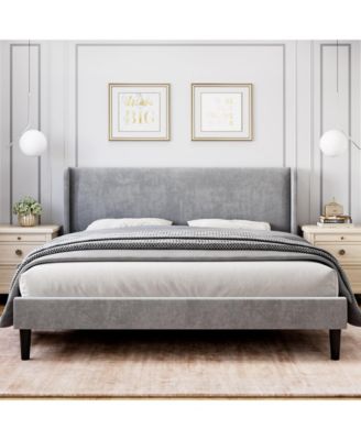 Click here for Homfan Upholstered Platform Bed Frame With Wingbac... prices