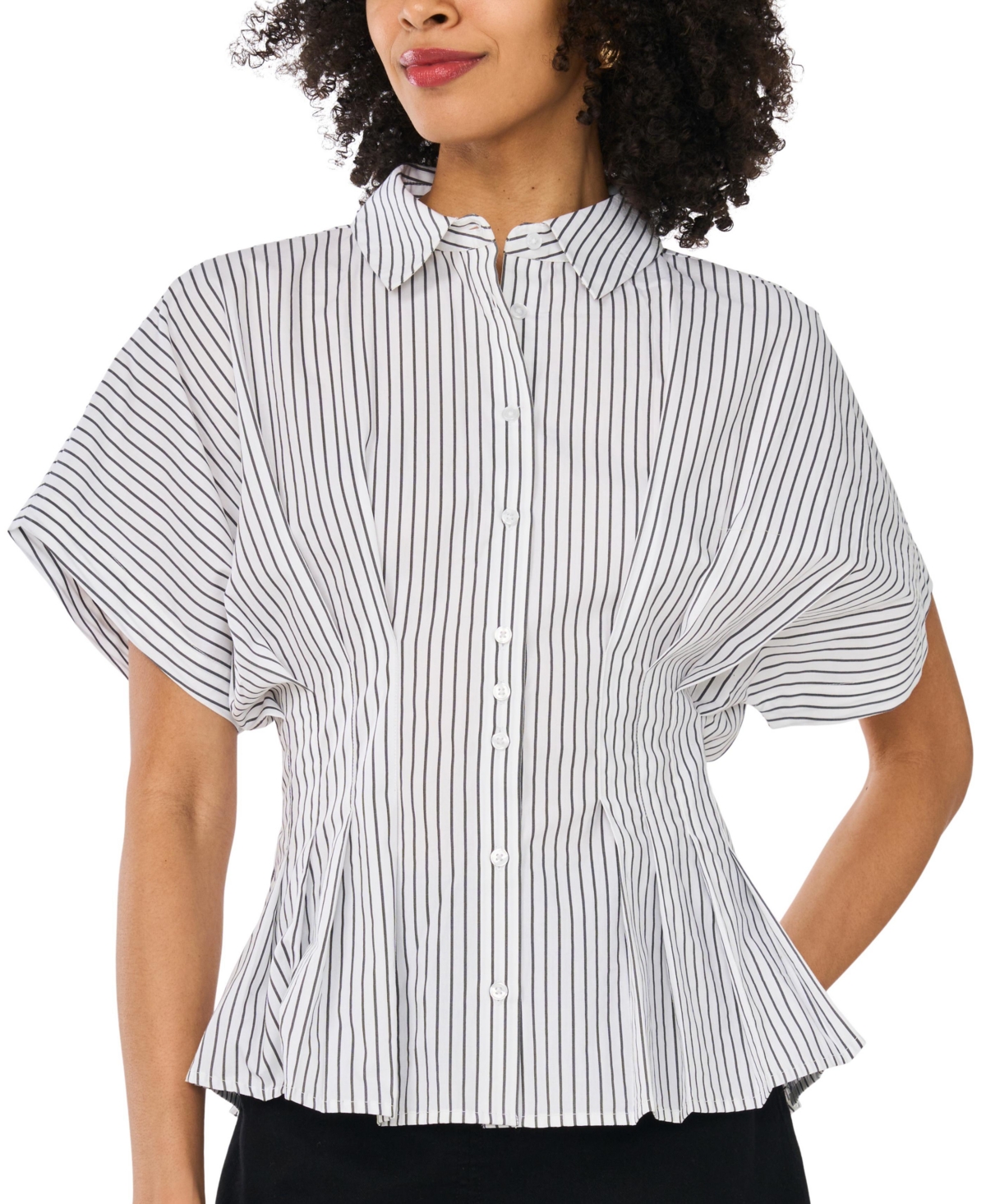 Click here for Vince Camuto Womens Pleat Waist Dolman-Sleeve Blou... prices