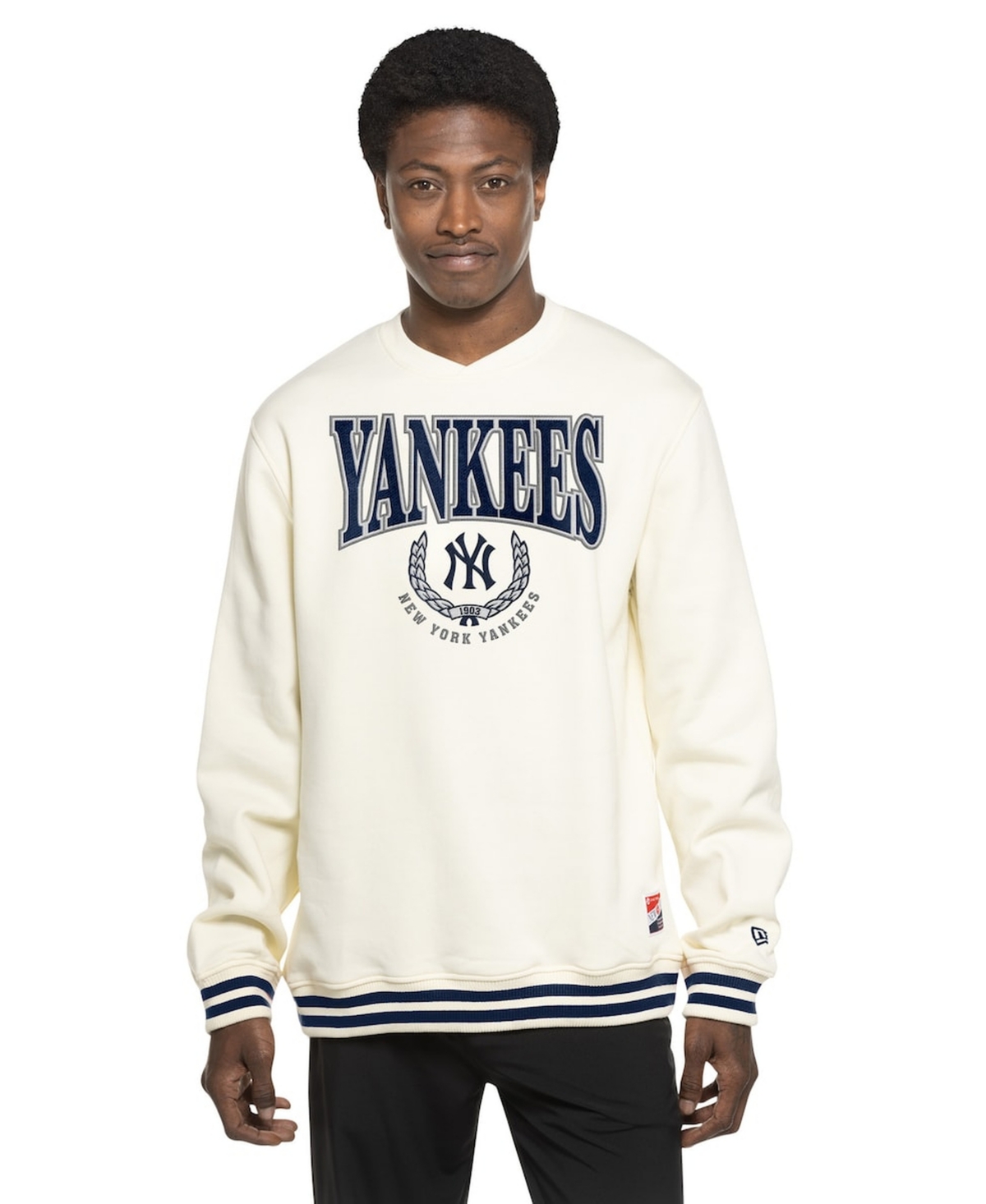 Click here for New Era Mens White New York Yankees Throwback Swea... prices