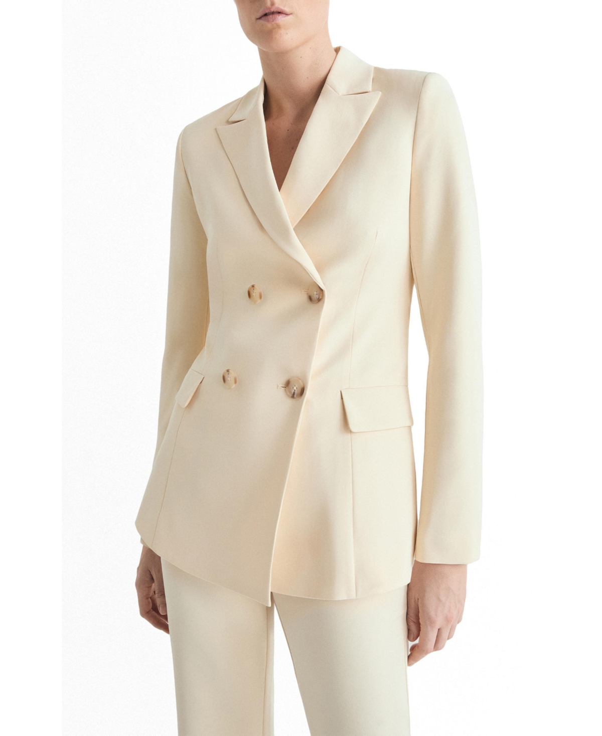 Click here for Scalpers Womens Plain Double-breasted Blazer - Lig... prices