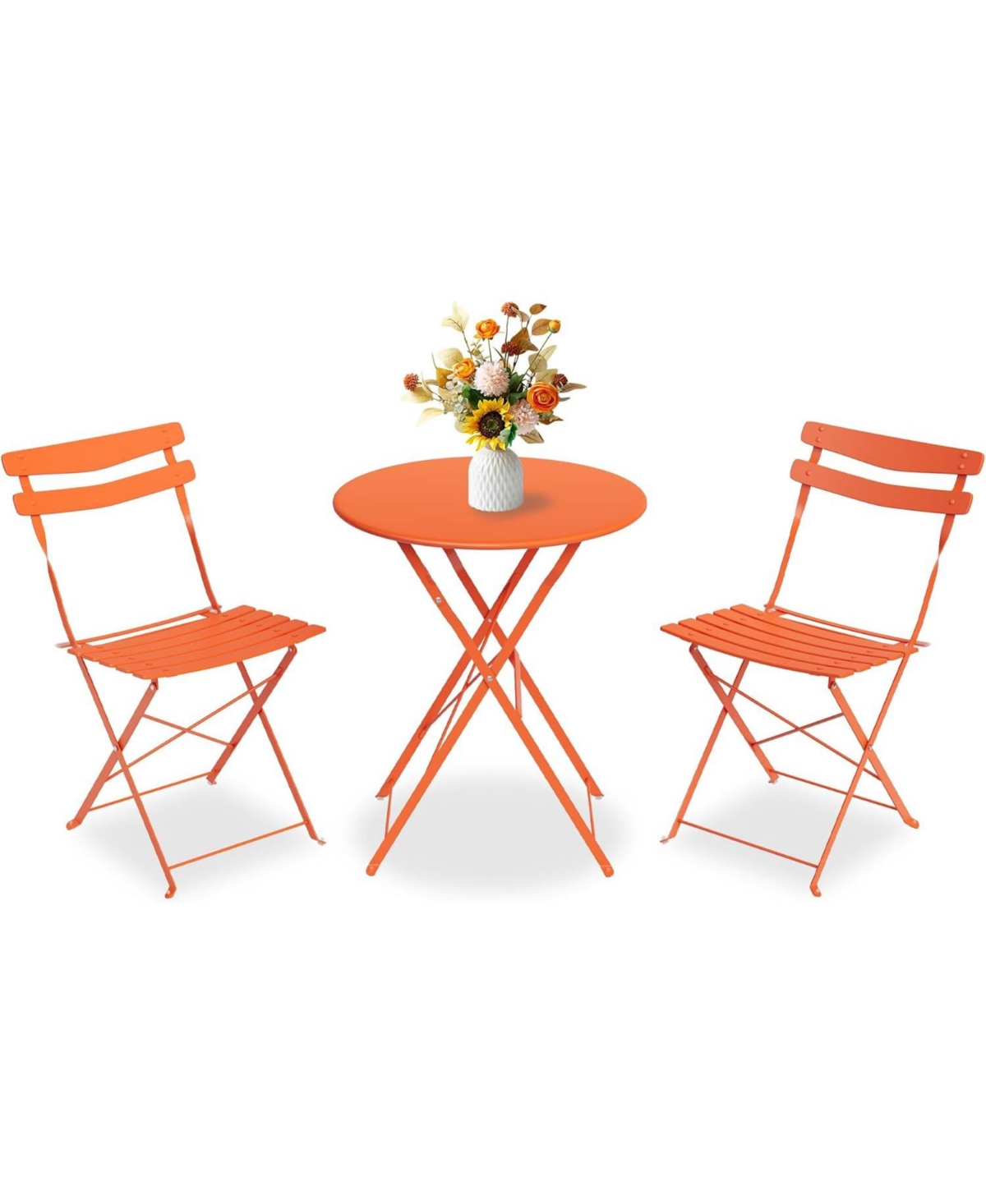Click here for Xo 3-Piece Folding Bistro Set  Metal Patio Table a... prices