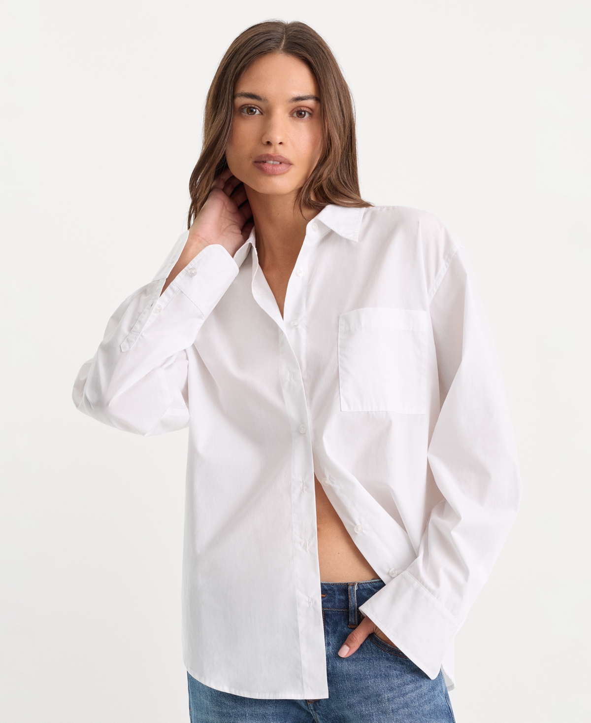 Click here for Good American Womens Poplin Oversized Classic Shir... prices