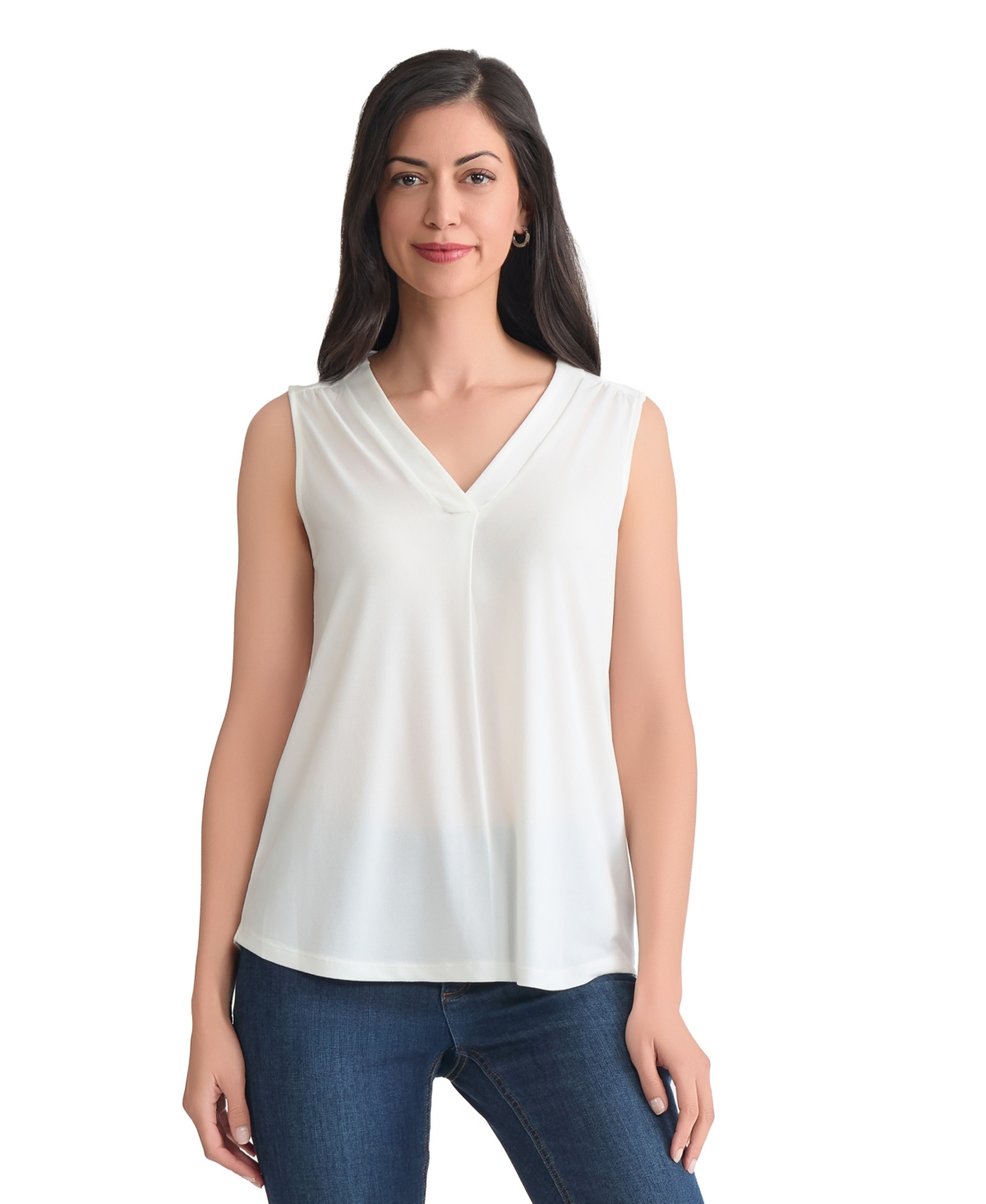 Click here for Jones New York Womens Crepe Sleeveless V-Neck Top... prices